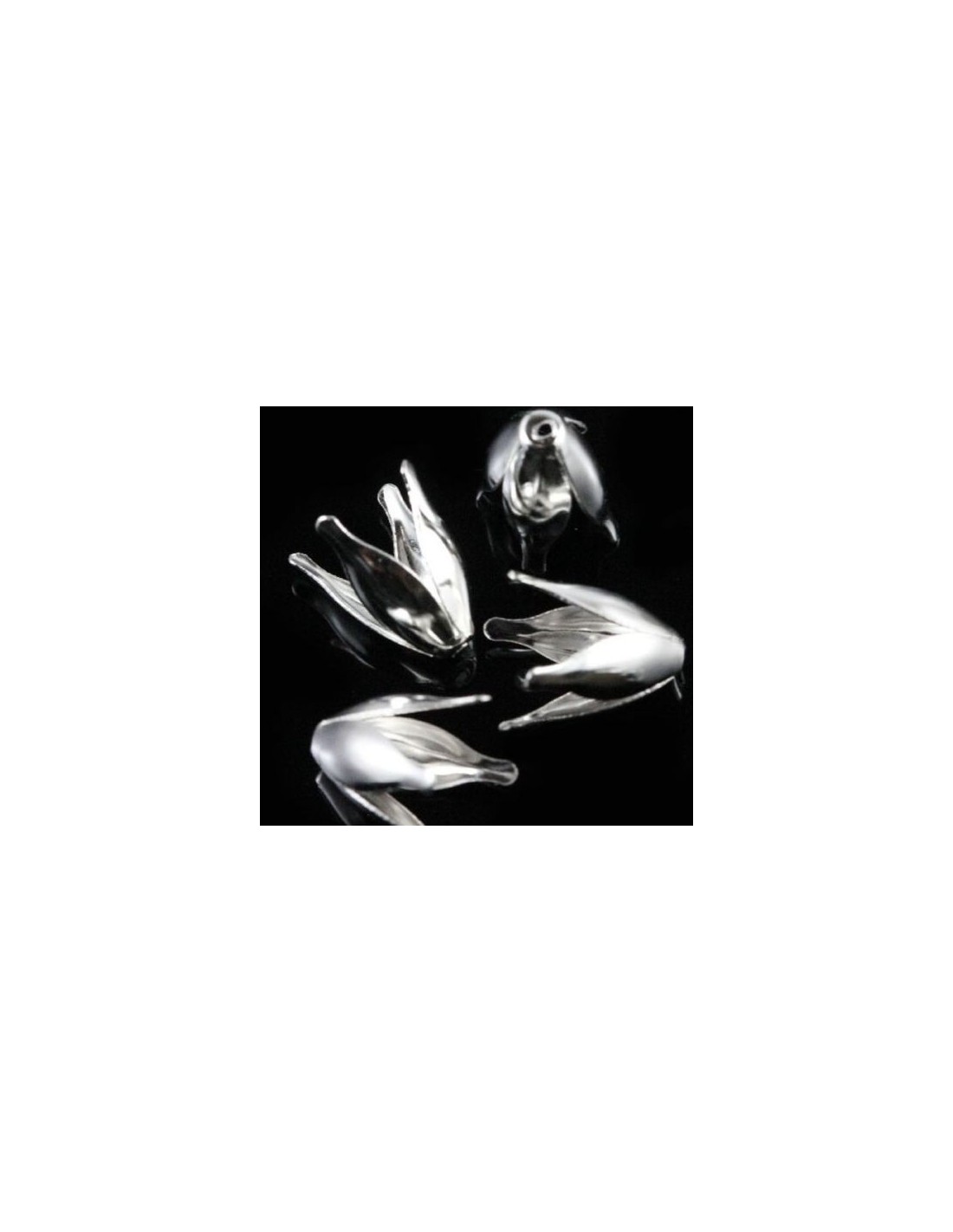 Capacele plt. argint frunze conice 15x10mm - Accesorii Bijuterii